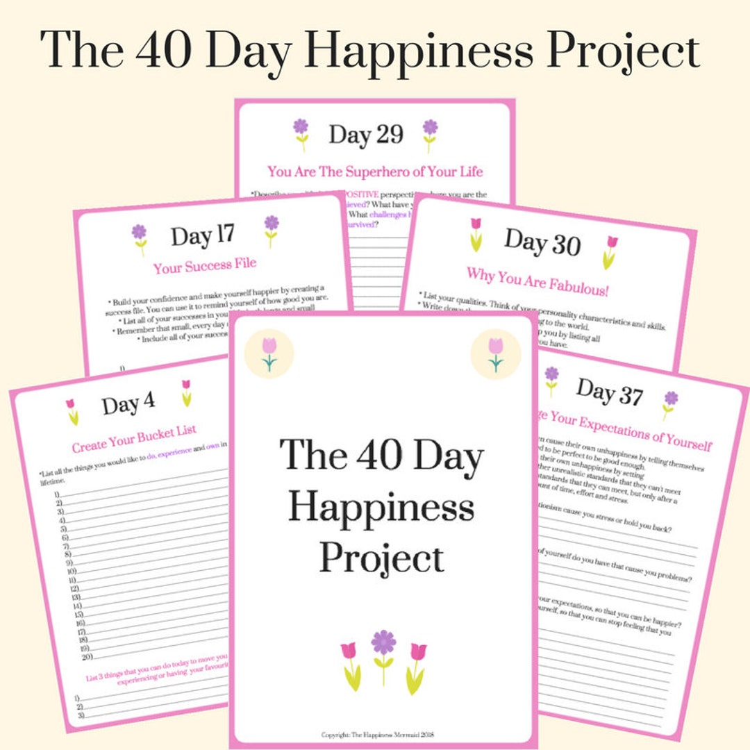 The 40 Day Happiness Project - Etsy