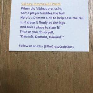 Dammit Doll of Minnesota Vikings - Etsy