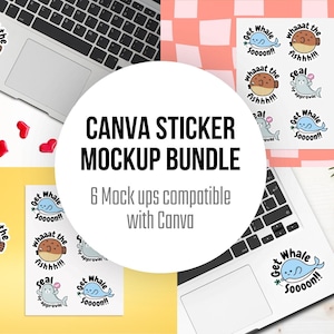 Sticker Mockup, Canva Sticker Mock Up, Sticker Mockups, Laptop Mockup ...