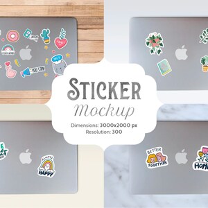 Sticker Mockup, Sticker Mock Up, Sticker Mockups, Laptop Mockup ...