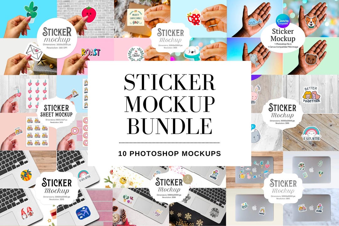 Sticker Mockup, Sticker Mock Up, Sticker Mockups, Laptop Mockup ...