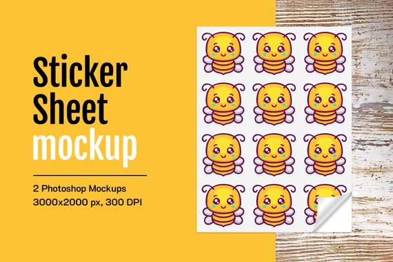 Sticker Sheet Mockup Sticker Mockup Sticker Mockup Psd | Etsy