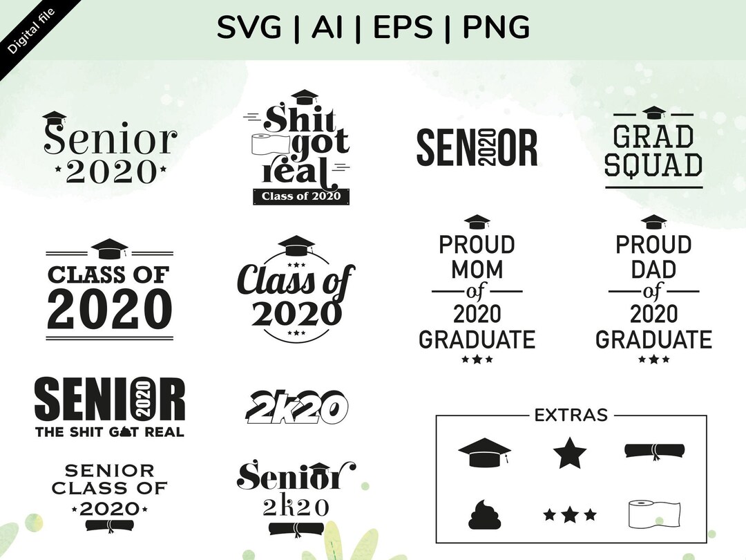 Senior 2020 Svg Senior Mom 2020 Svg Senior 2020 Quarantine - Etsy
