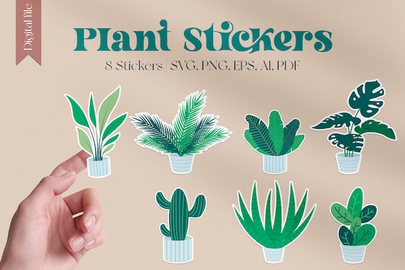 Plant Sticker Garden Svg Plant Svg Monstera Svg Leaves - Etsy