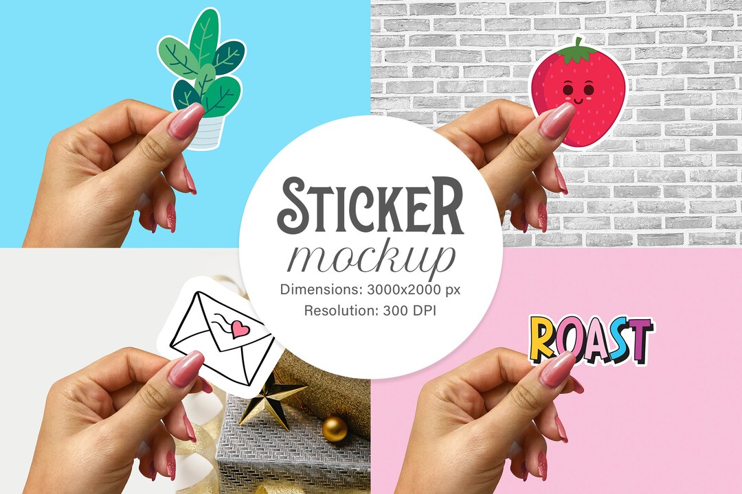 Sticker Mockup, Sticker Mockup Psd, Sticker Mockup Christmas, Sticker ...