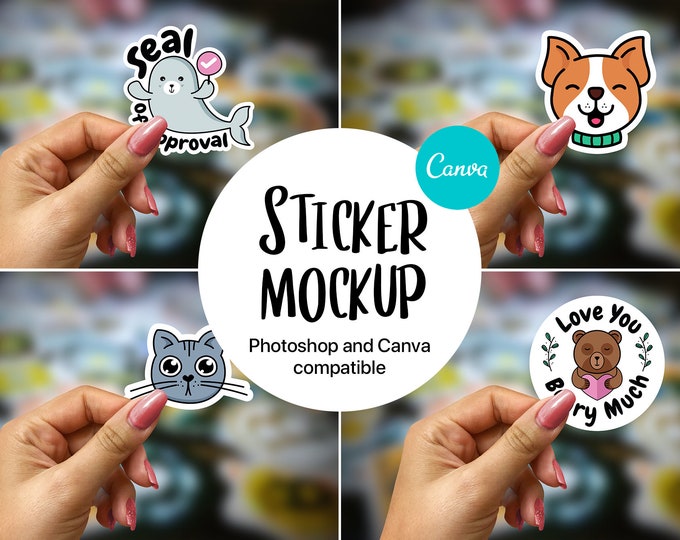 Sticker Mockup, Sticker Mockup Psd, Sticker Mockup Christmas, Sticker ...