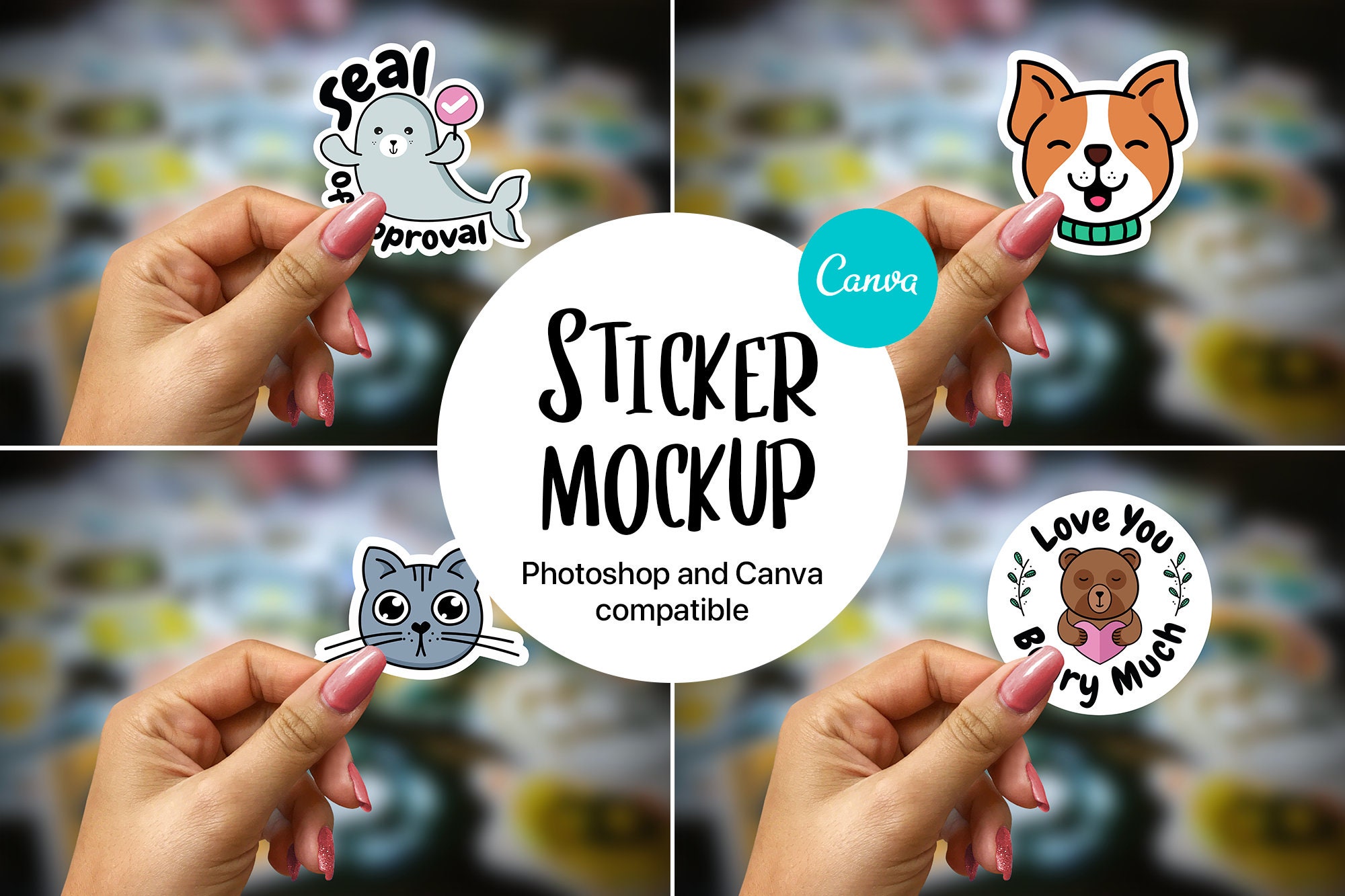 Sticker Mockup Sticker Mockup Psd Sticker Mockup Christmas - Etsy India