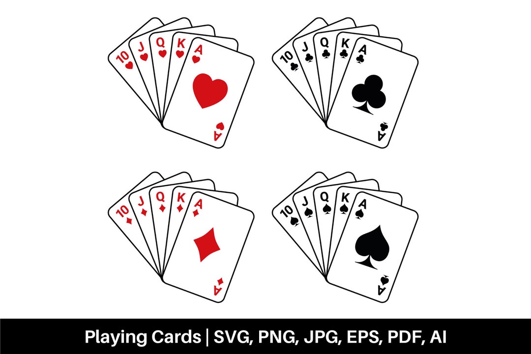 Playing Card Suits, Playing Cards Svg, Poker Cards Svg, Royal Flush SVG ...