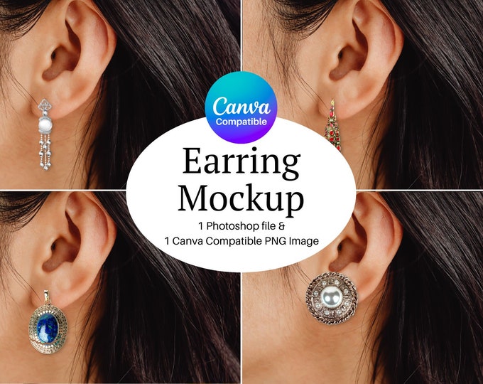 Earring Mockup, Ear Ring Mockup, Jewelry Mockup, Jewelry Earring Mockup ...