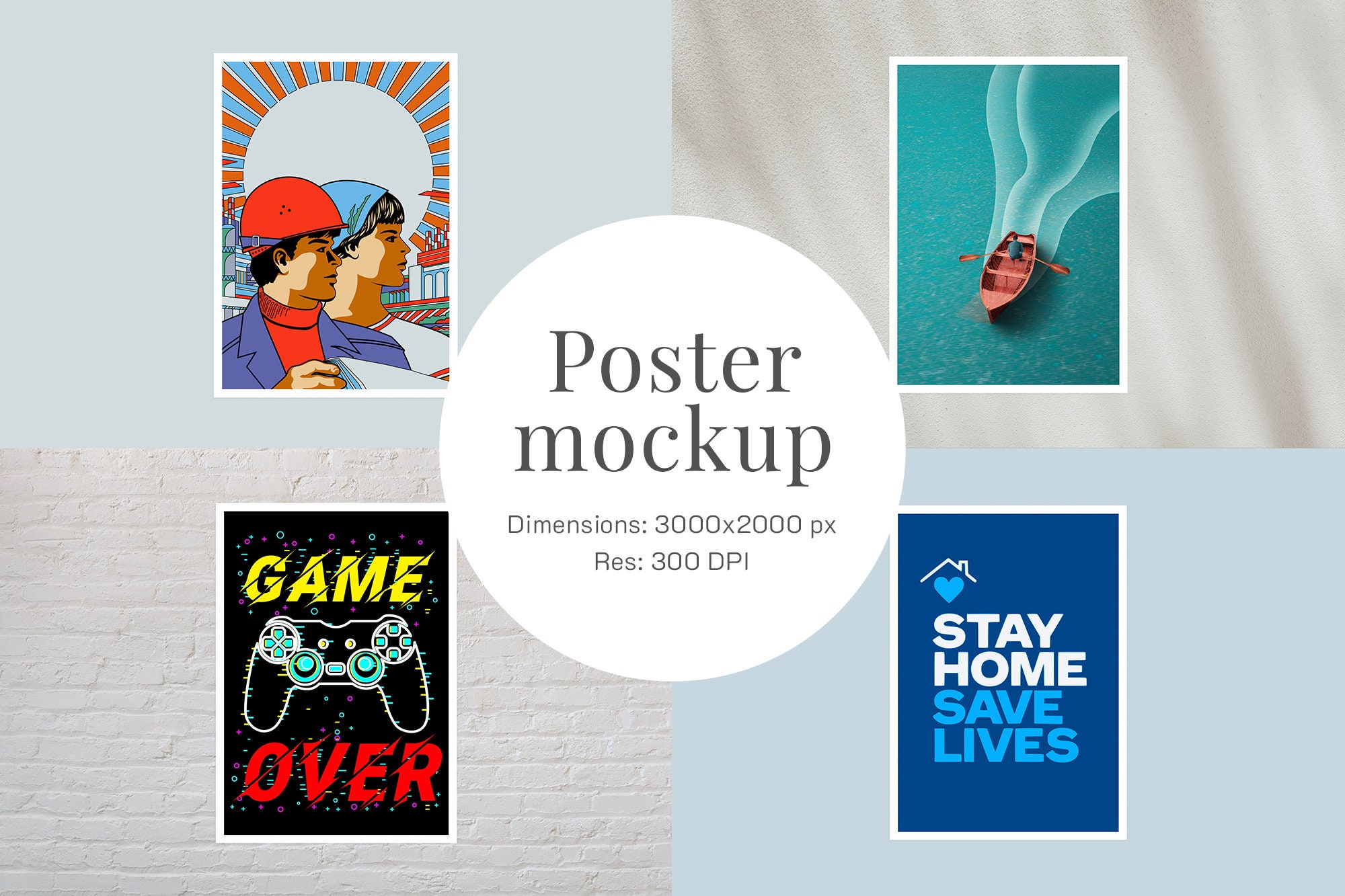 Poster Mock Ups Poster Mockup Psd Poster Mockup Blank Wall | Etsy