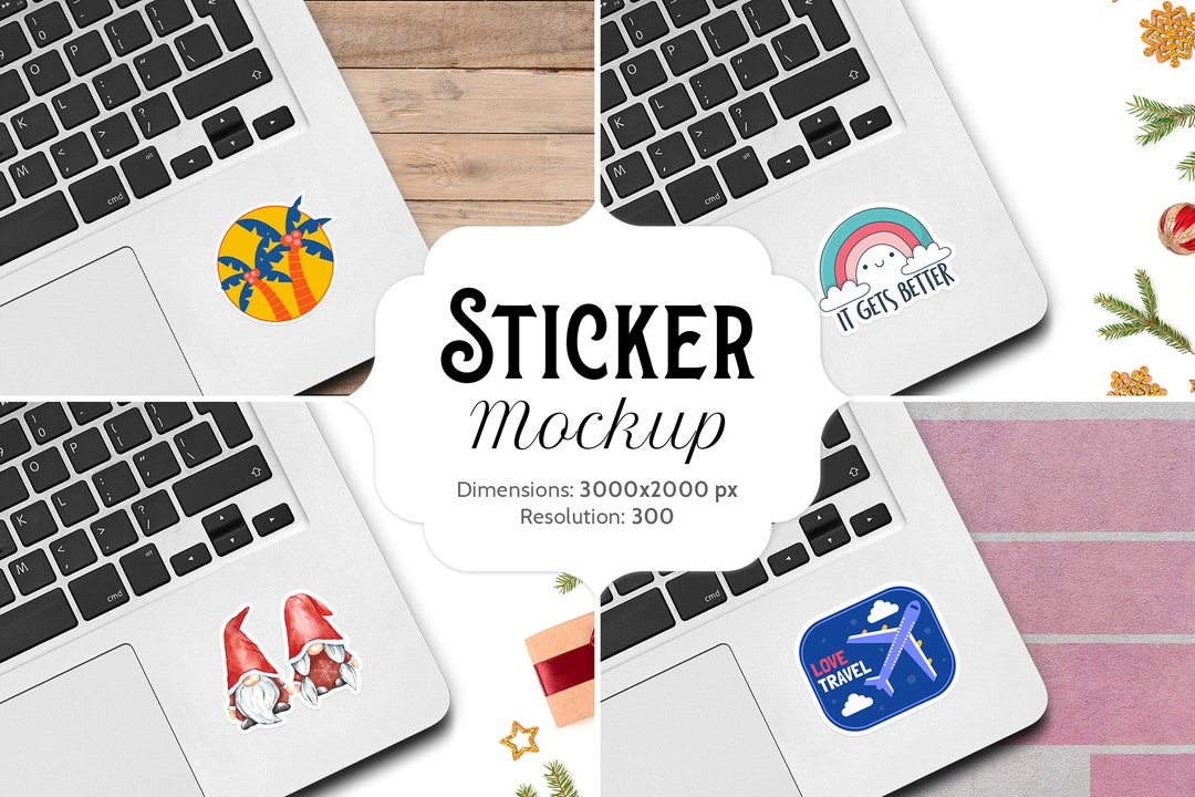 Sticker Mockup, Sticker Mockup Psd, Sticker Mockup Christmas, Sticker ...