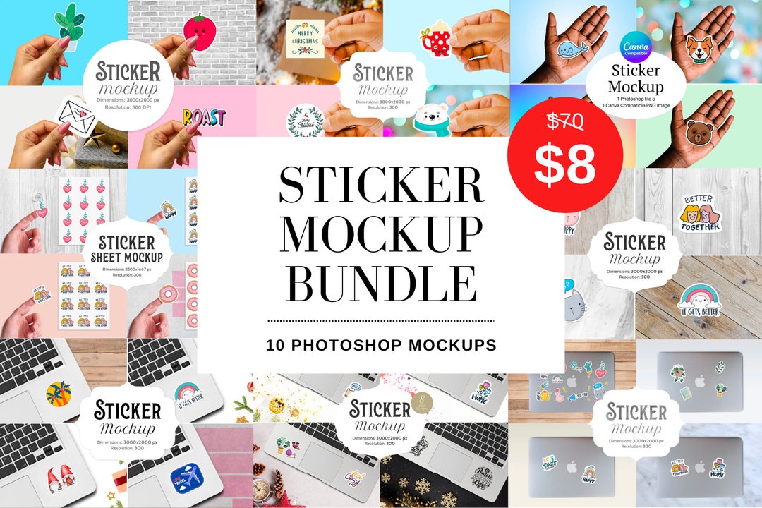Sticker Mockup, Sticker Mock Up, Sticker Mockups, Laptop Mockup ...