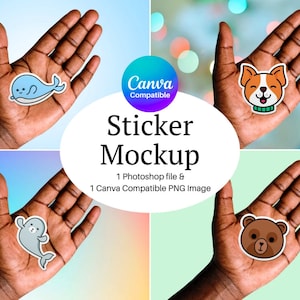 Sticker Mockup, Canva Sticker Mock Up, Sticker Mockups, Laptop Mockup ...