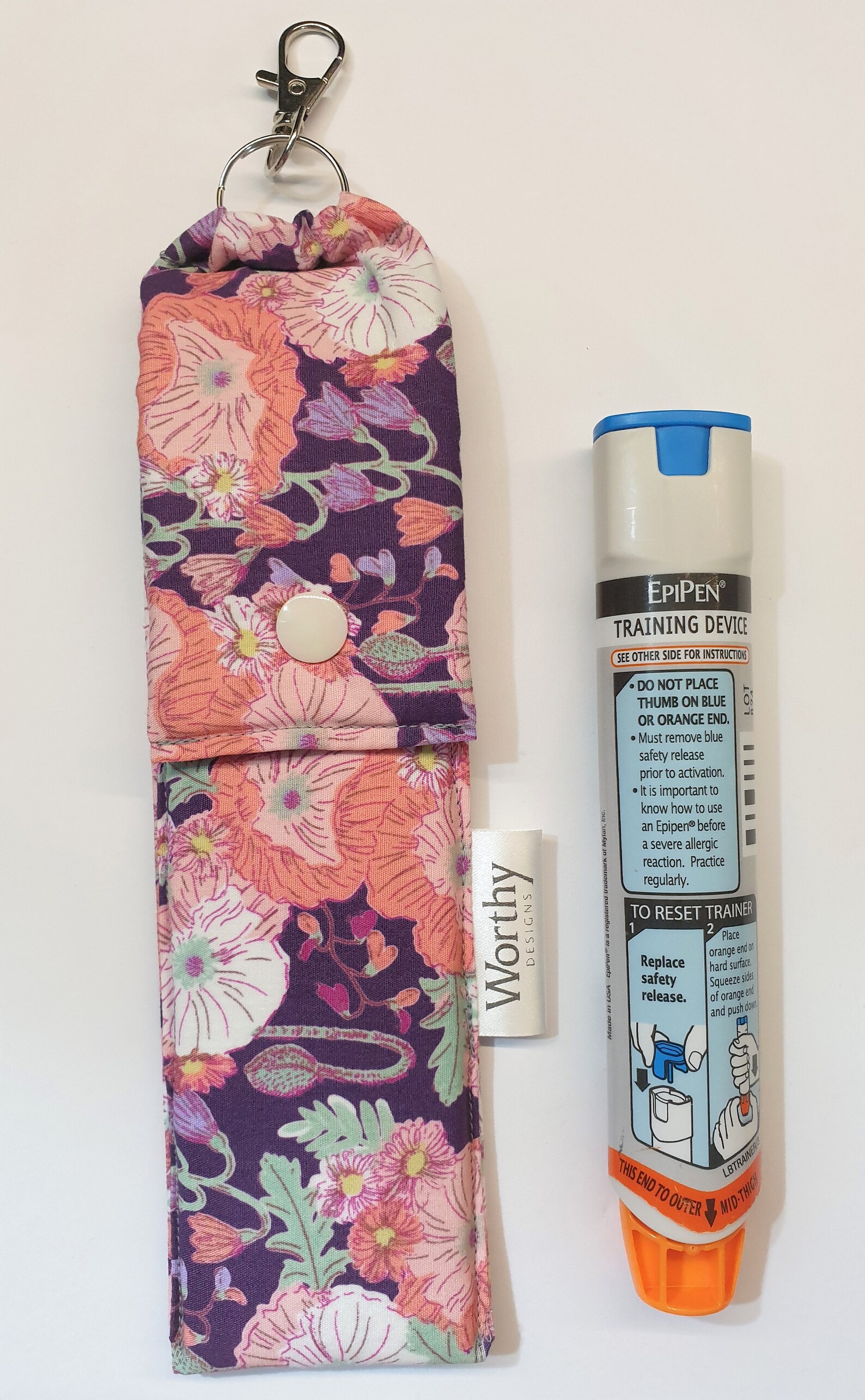 Insulated Epipen Holder Case With Clip Pink Flowers - Etsy