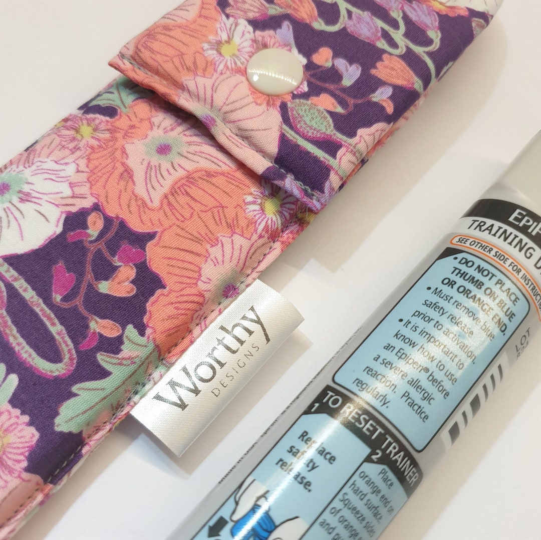 Insulated Epipen Holder Case With Clip Pink Flowers - Etsy