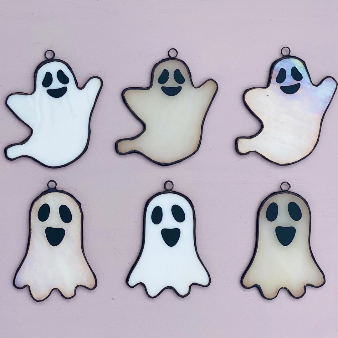 Stained Glass Ghost Suncatcher / Halloween Decorations Goth Home Decor ...