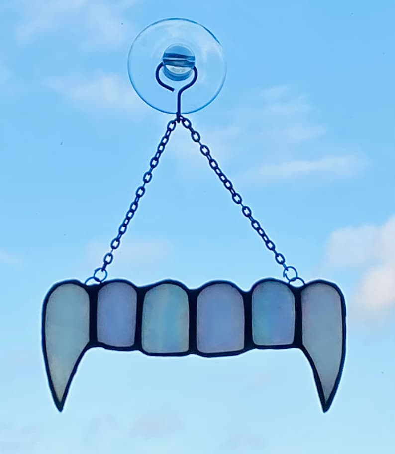 Stained Glass Vampire Teeth Suncatcher / Gothic Decor - Etsy
