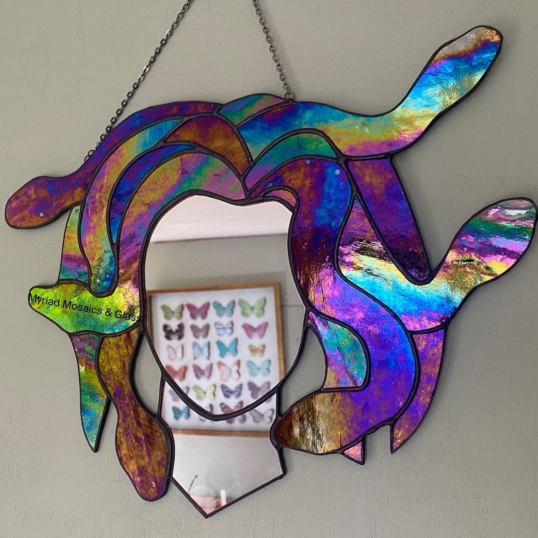 Stained Glass Medusa Mirror / Medusa Head Mirror Greek Mythology Gorgon ...