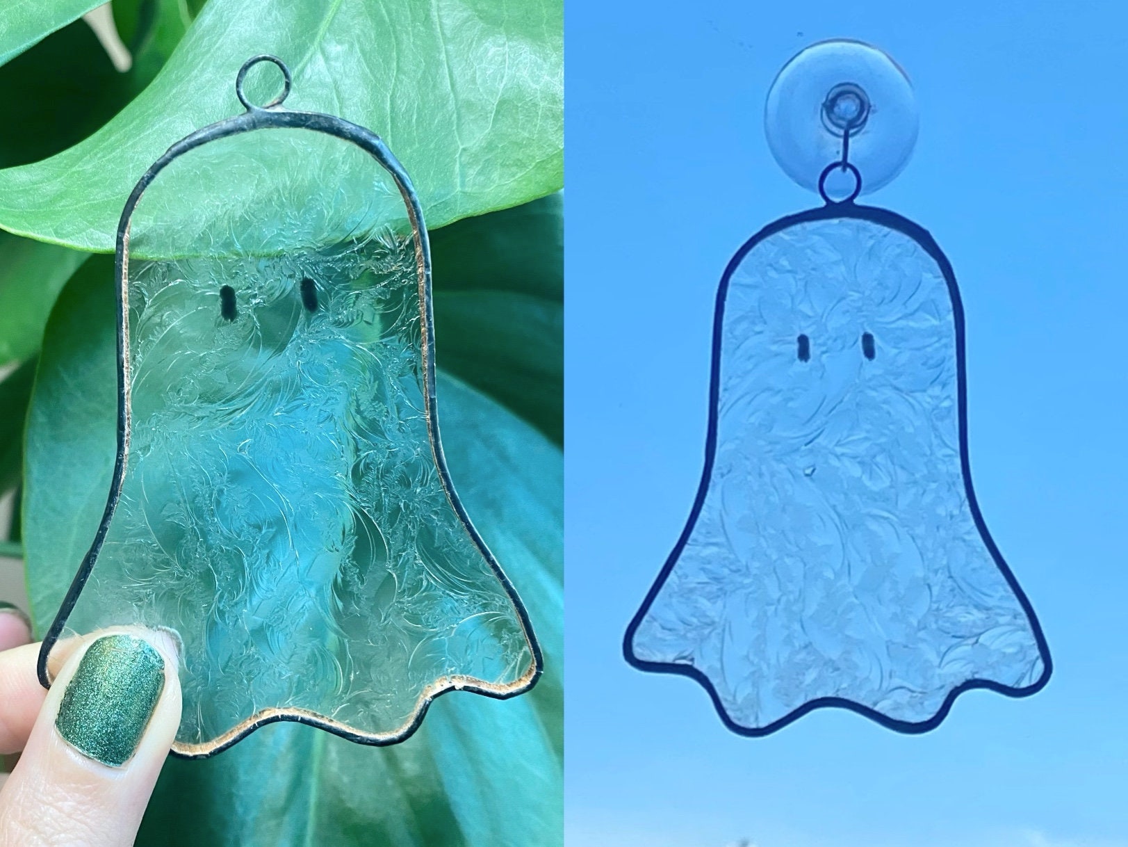 Stained Glass Ghost Suncatcher / Halloween Decorations Hand - Etsy UK