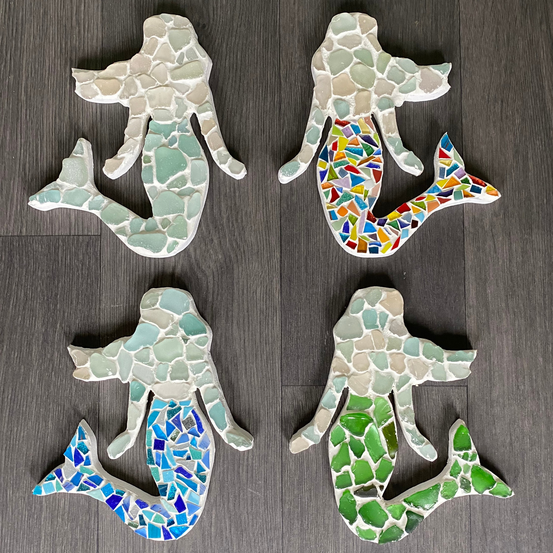 Sea Glass Mosaic Mermaid Home Decor / Mermaid for Bathroom - Etsy