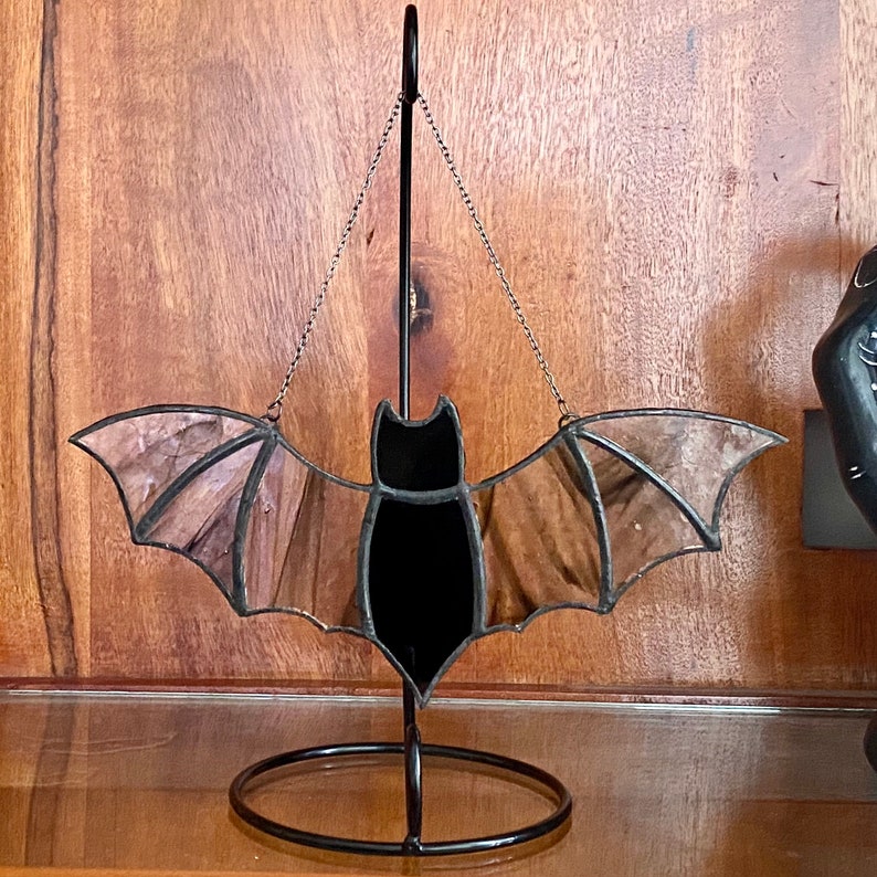 Stained Glass Bat Suncatcher / Goth Stained Glass Wall | Etsy