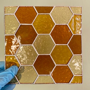 PATTERN - Stained Glass Honeycomb Pattern, DIGITAL DOWNLOAD Stained ...