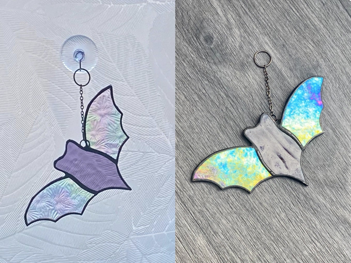 Stained Glass Bat Sun Catcher Decoration / Goth Decor Halloween Gothic ...