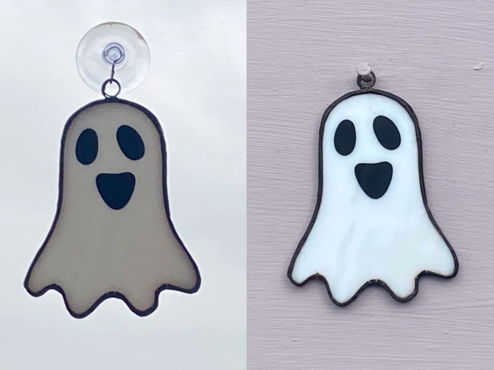 Stained Glass Ghost Suncatcher / Halloween Decorations Goth Home Decor ...