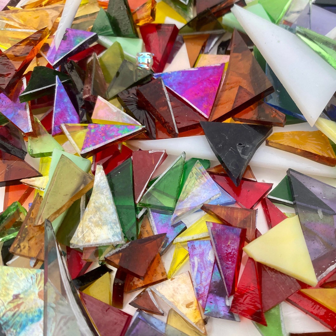 Stained Glass Triangles 500g / Mosaic Supplies Glass for Mosaics Art ...