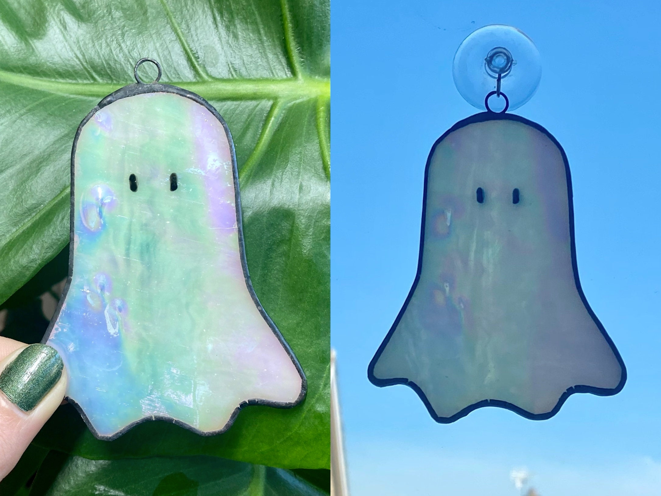Stained Glass Ghost Suncatcher / Halloween Decorations Hand - Etsy UK