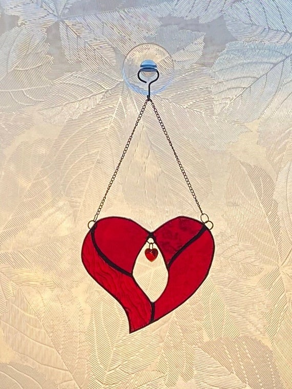 Stained Glass Heart Suncatcher / Valentines Day Gifts Love | Etsy