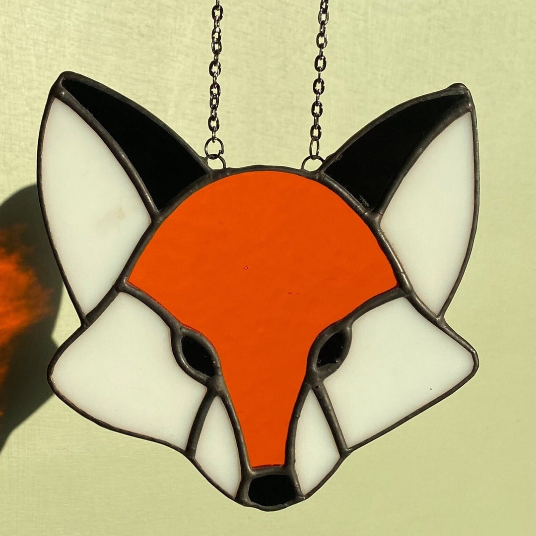 Stained Glass Fox Suncatcher / Nature Window Hangings Cute Fox Art ...