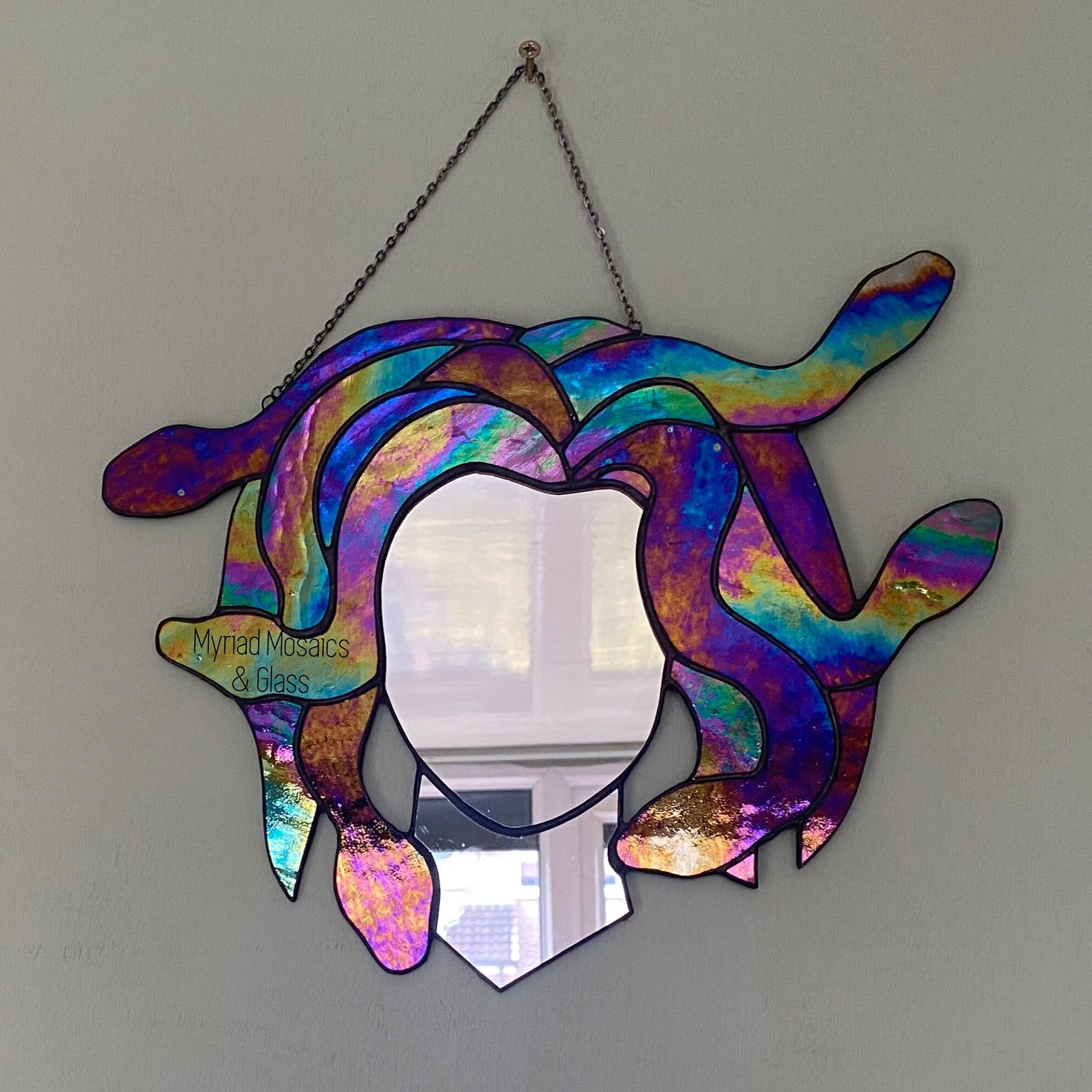 Stained Glass Medusa Mirror / Medusa Head Mirror Greek Mythology Gorgon ...