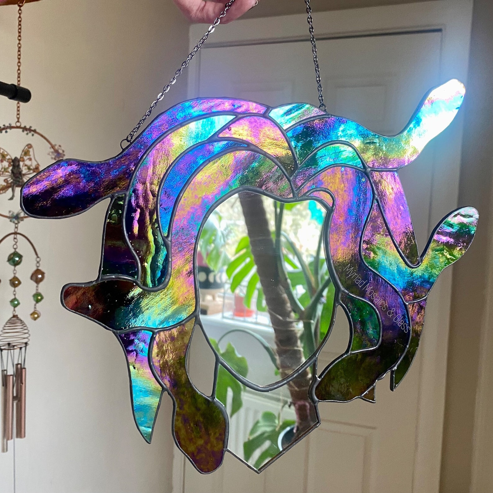 Stained Glass Medusa Mirror / Medusa Head Mirror Greek Mythology Gorgon ...