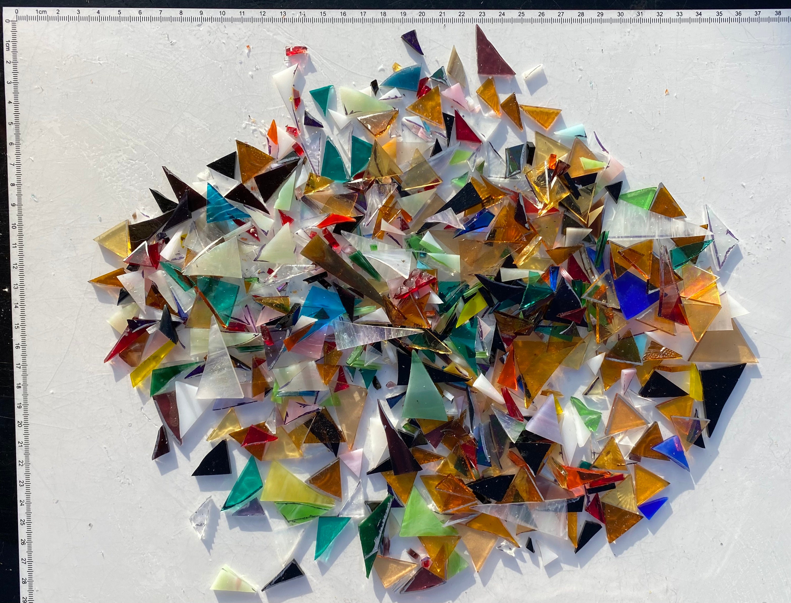Stained Glass Triangles 500g / Mosaic Supplies Glass for - Etsy