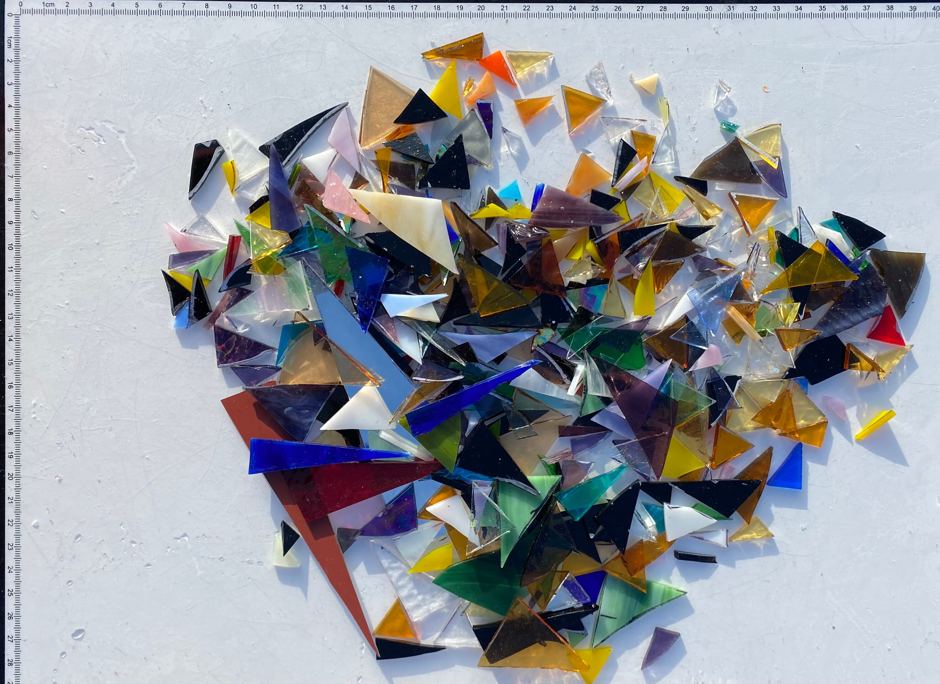 Stained Glass Triangles 500g / Mosaic Supplies Glass for - Etsy