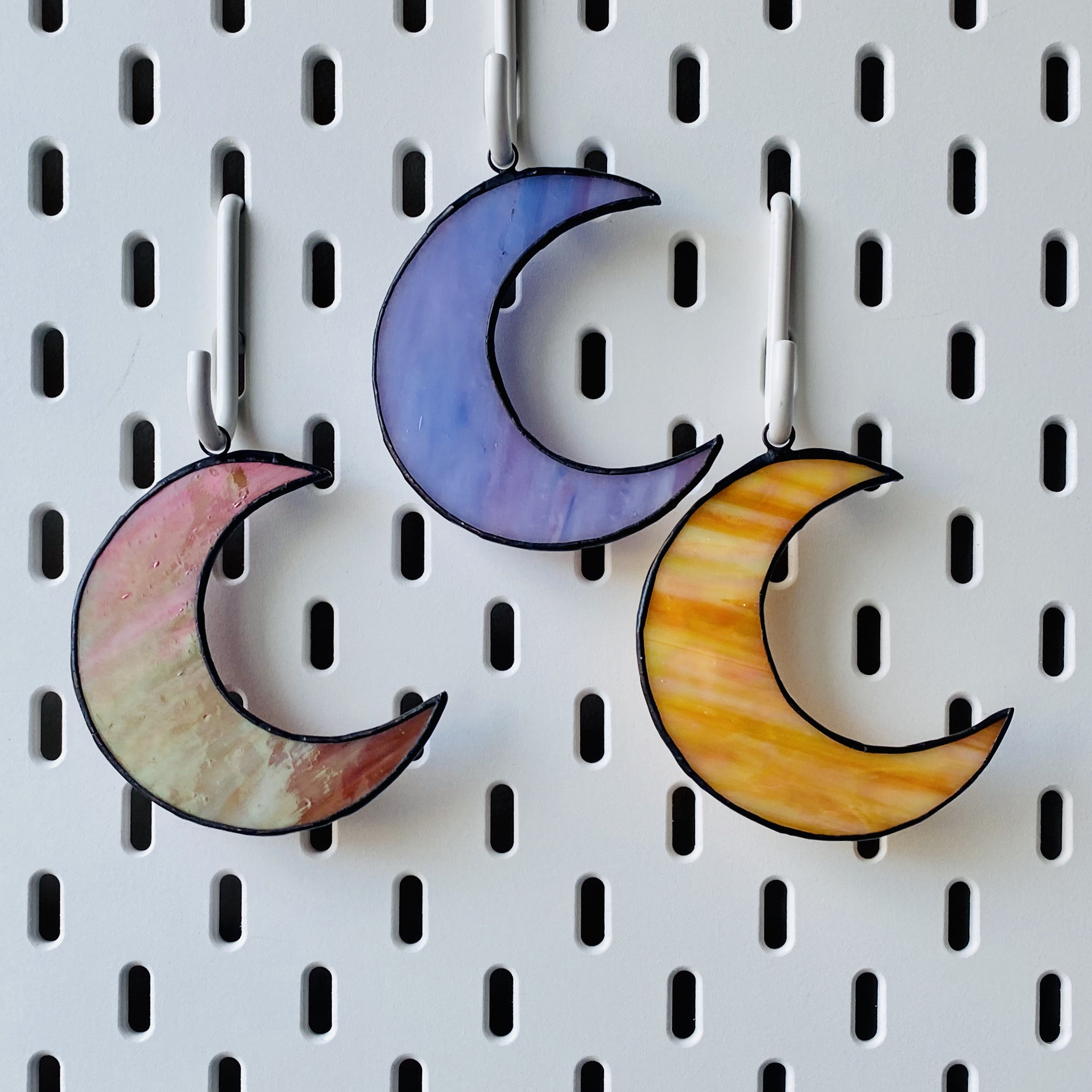 Stained Glass Moon Suncatcher / Crescent Moon Cottagecore - Etsy