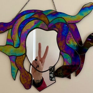 Stained Glass Medusa Mirror / Medusa Head Mirror Greek Mythology Gorgon ...