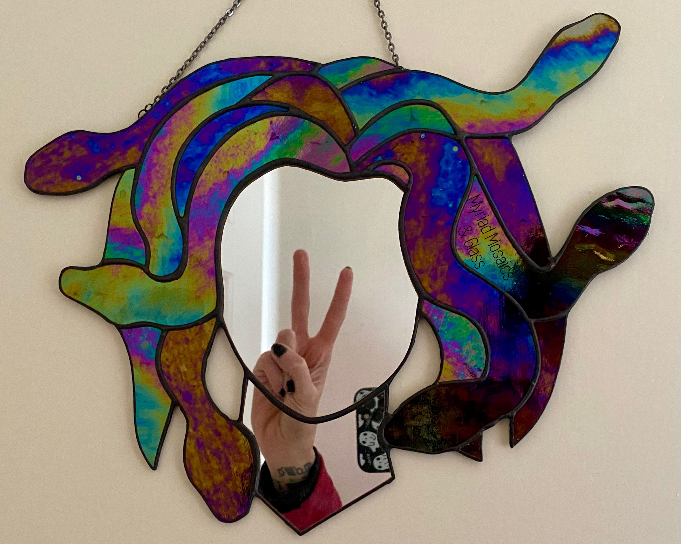 Stained Glass Medusa Mirror / Medusa Head Mirror Greek Mythology Gorgon ...