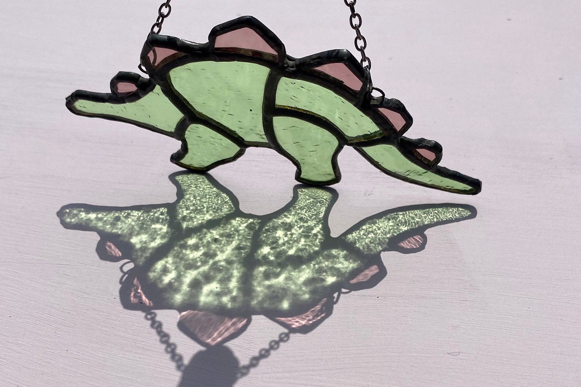 Stained Glass Dinosaur Suncatcher / Dinosaur Wall Decoration Dinosaur ...