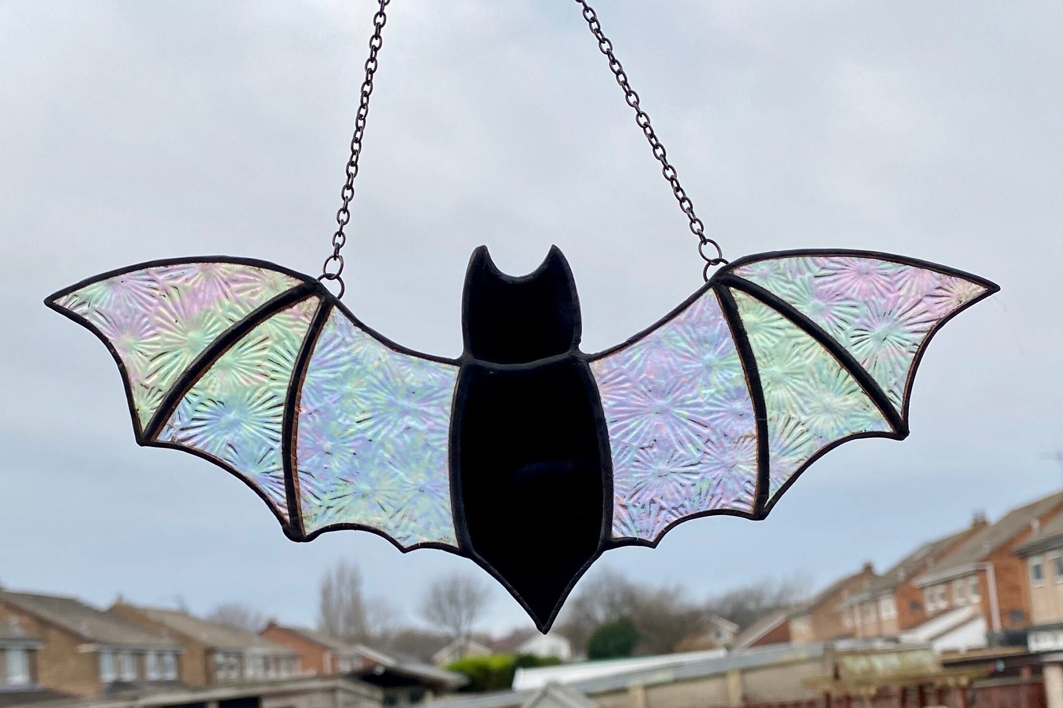 Stained Glass Bat Suncatcher / Rainbow Bat Stained Glass | Etsy UK