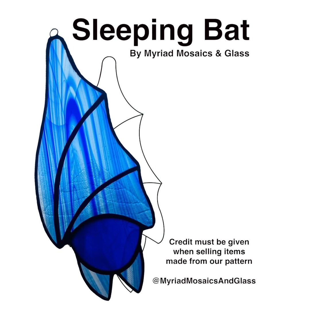 PATTERN - Stained Glass Sleeping Bat Pattern, PDF Hanging Goth ...