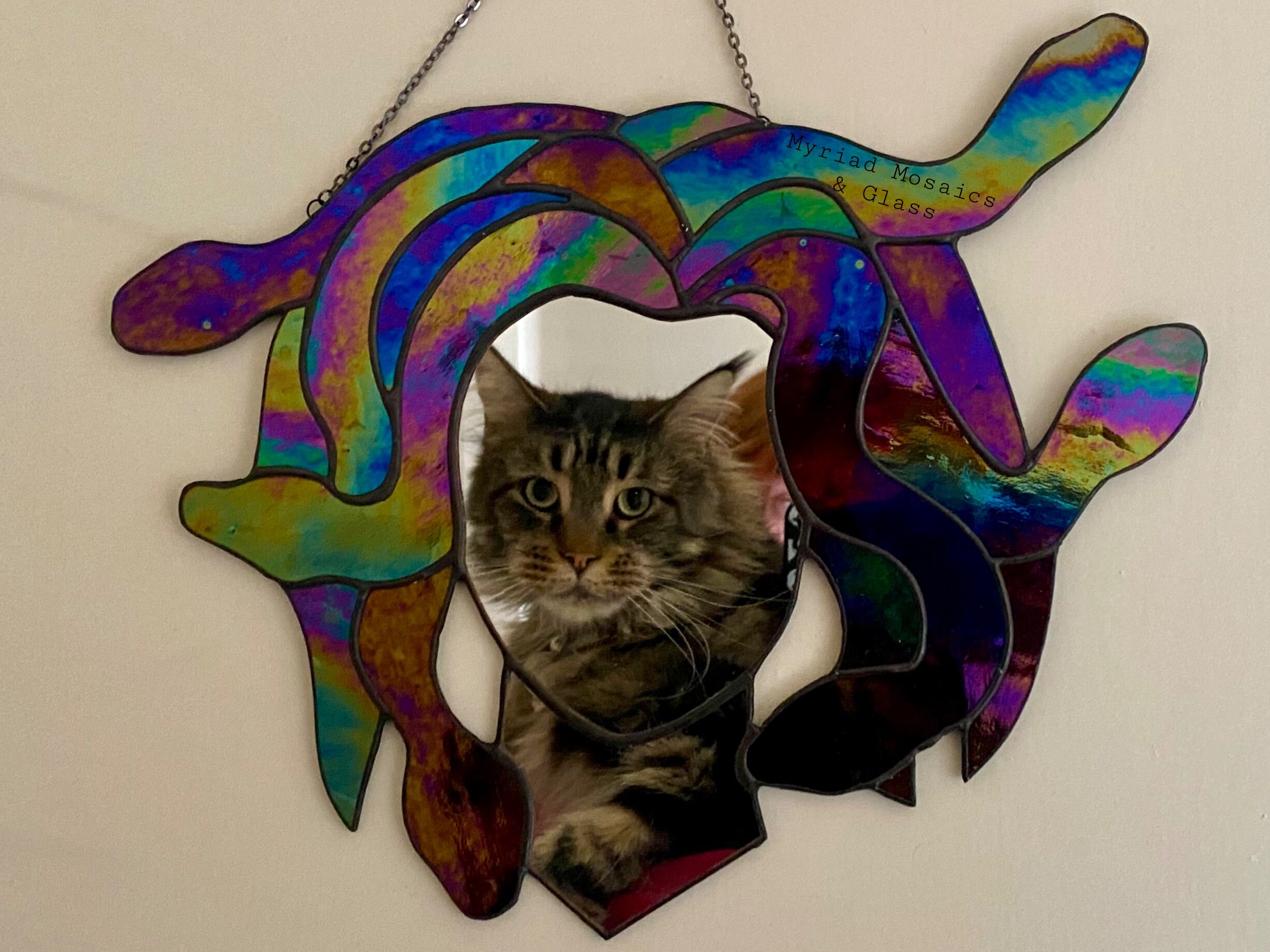 Stained Glass Medusa Mirror / Medusa Head Mirror Greek Mythology Gorgon ...