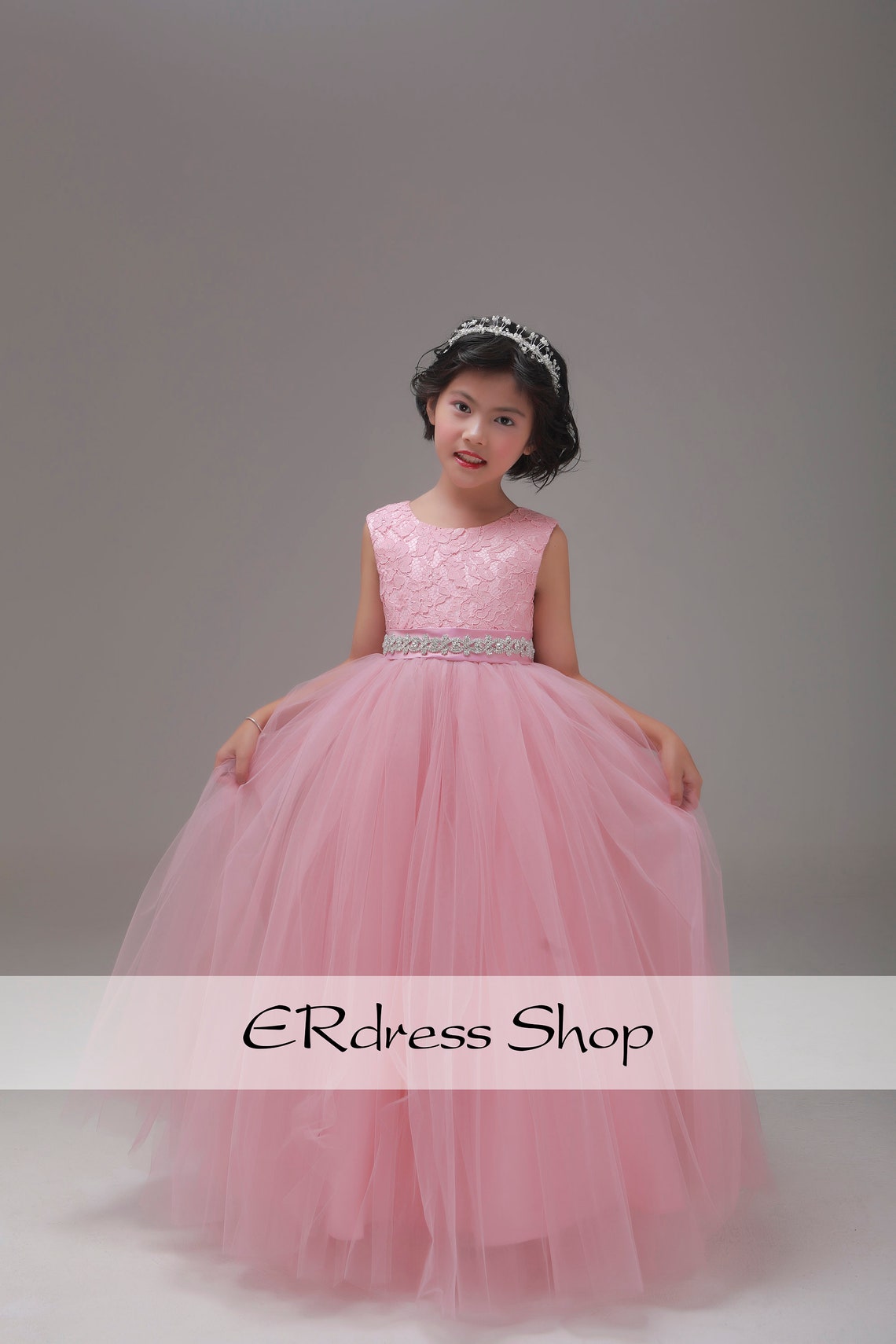 Pink Flower Girl Dress Birthday Dress Party Dress Etsy