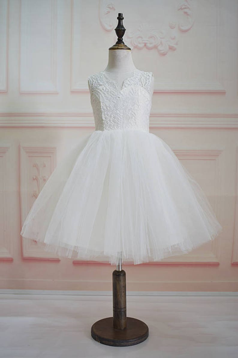 Ivory Lace Tulle Flower Girl Dress Etsy