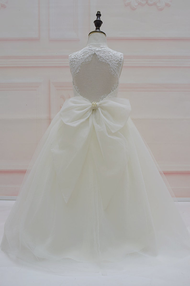 Ivory Lace Tulle Flower Girl Dress Etsy