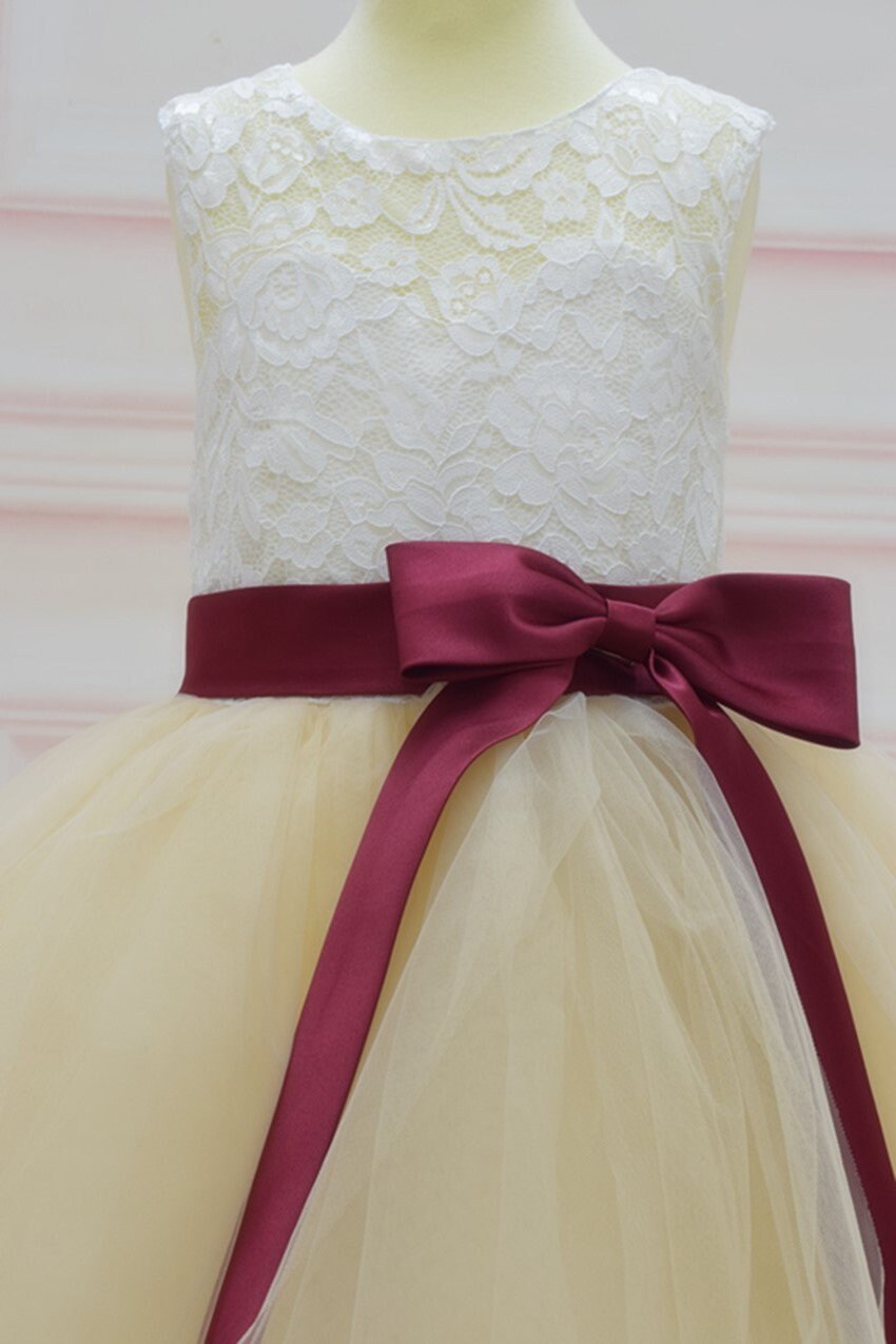 Two Tone Flower Girl Dress - Etsy