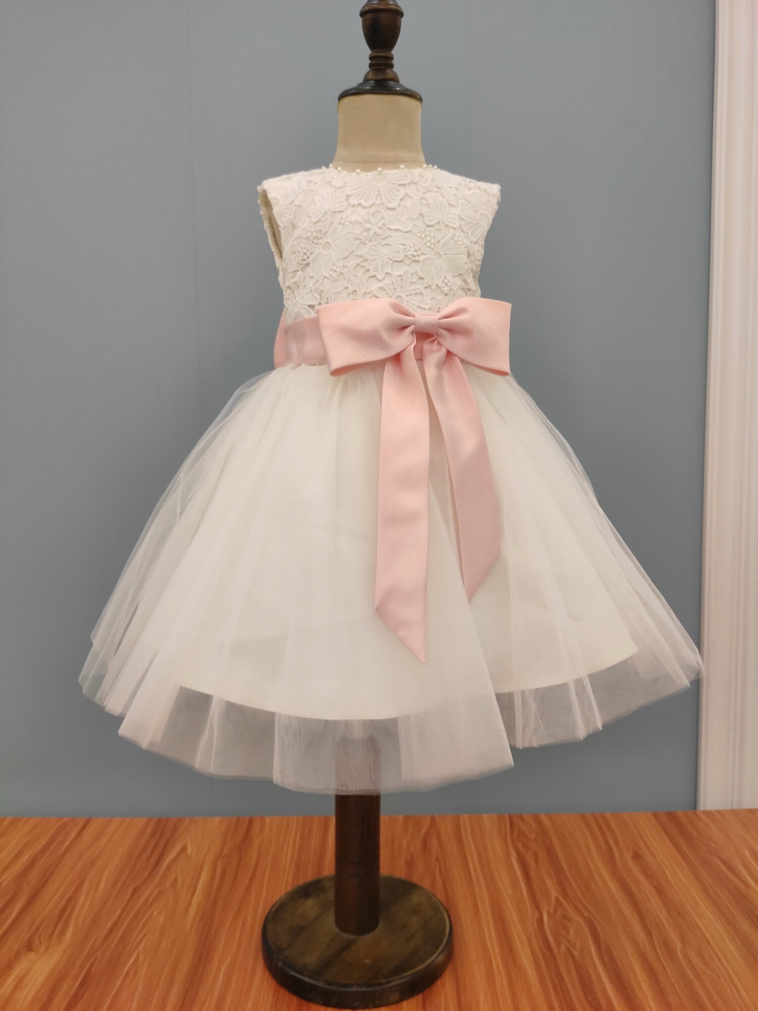 Floral Pattern Flower Girl Dress with sash | Etsy