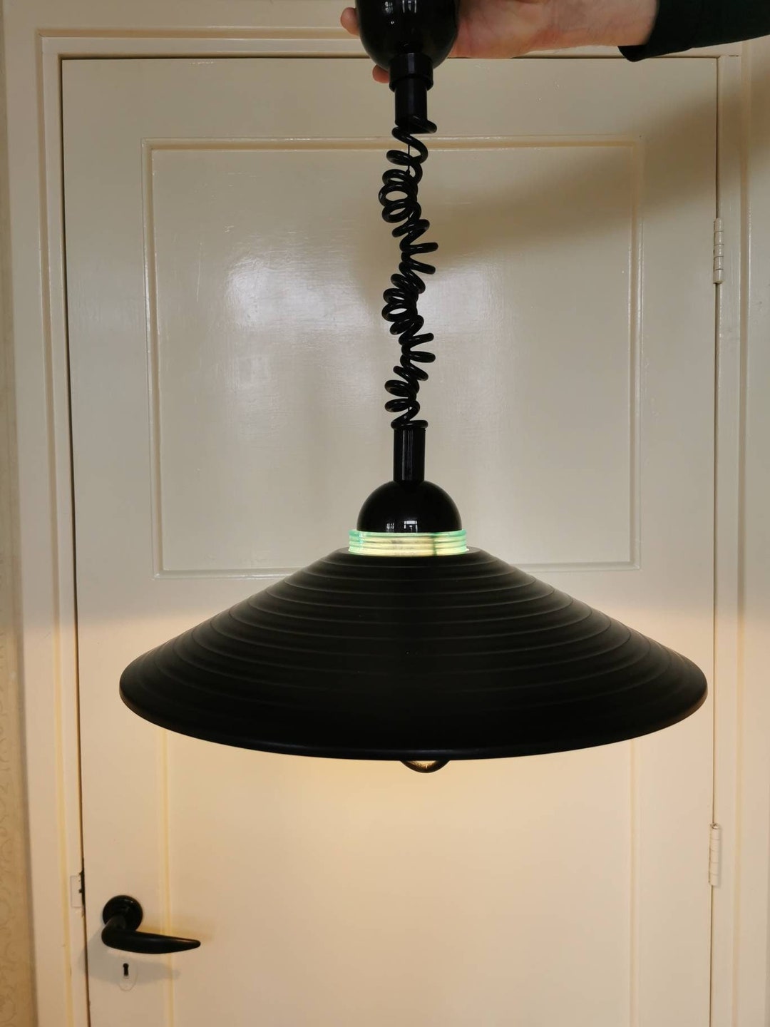60s 70s Vintage Design Hanging Lamp From Massive With Pull Pendulum ...