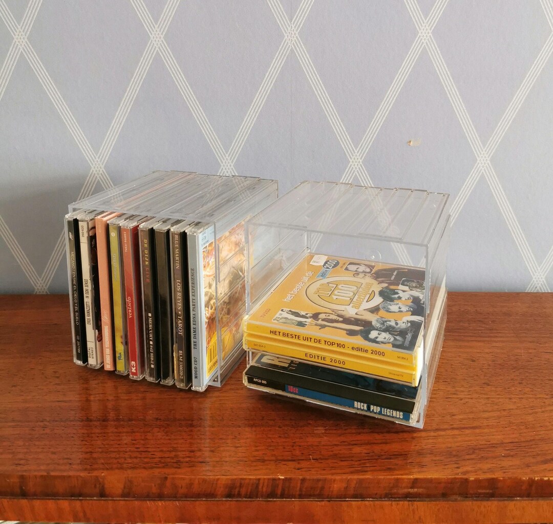 80s Acrylic CD Shelves for 18 Normal or 8 Double Cds. Can Be Used ...